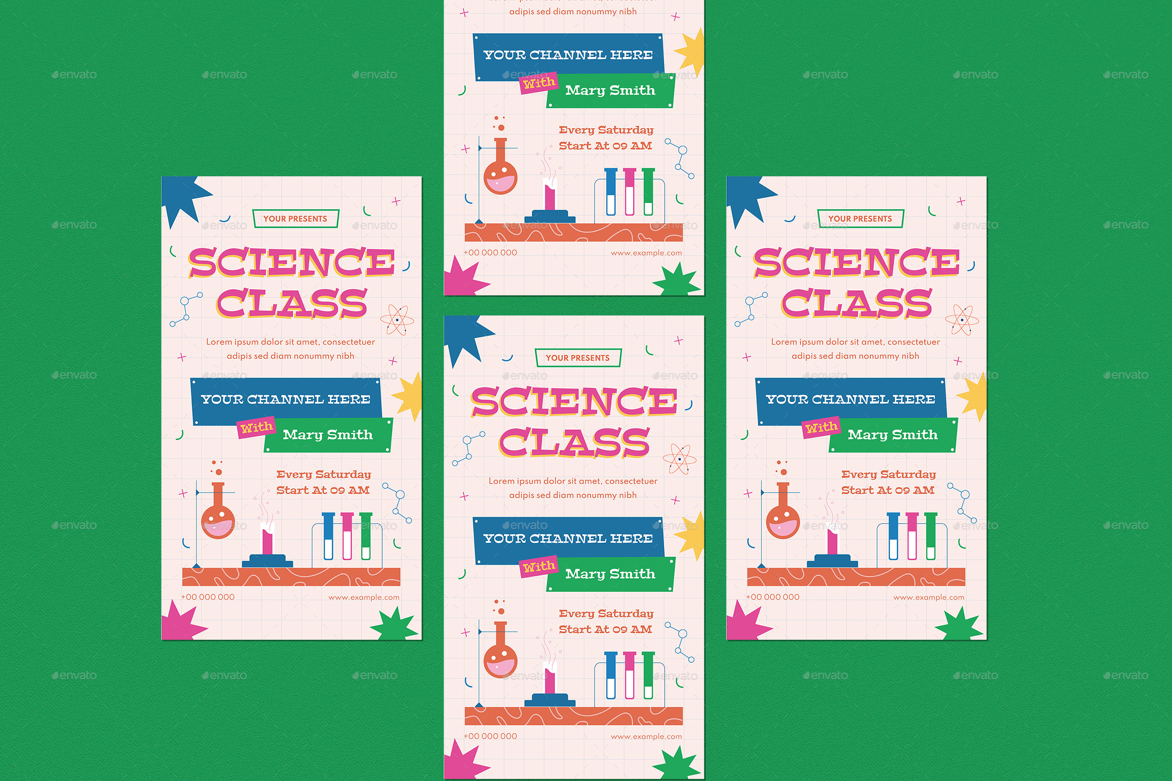 Science Class Social Media Package, Web Elements | GraphicRiver