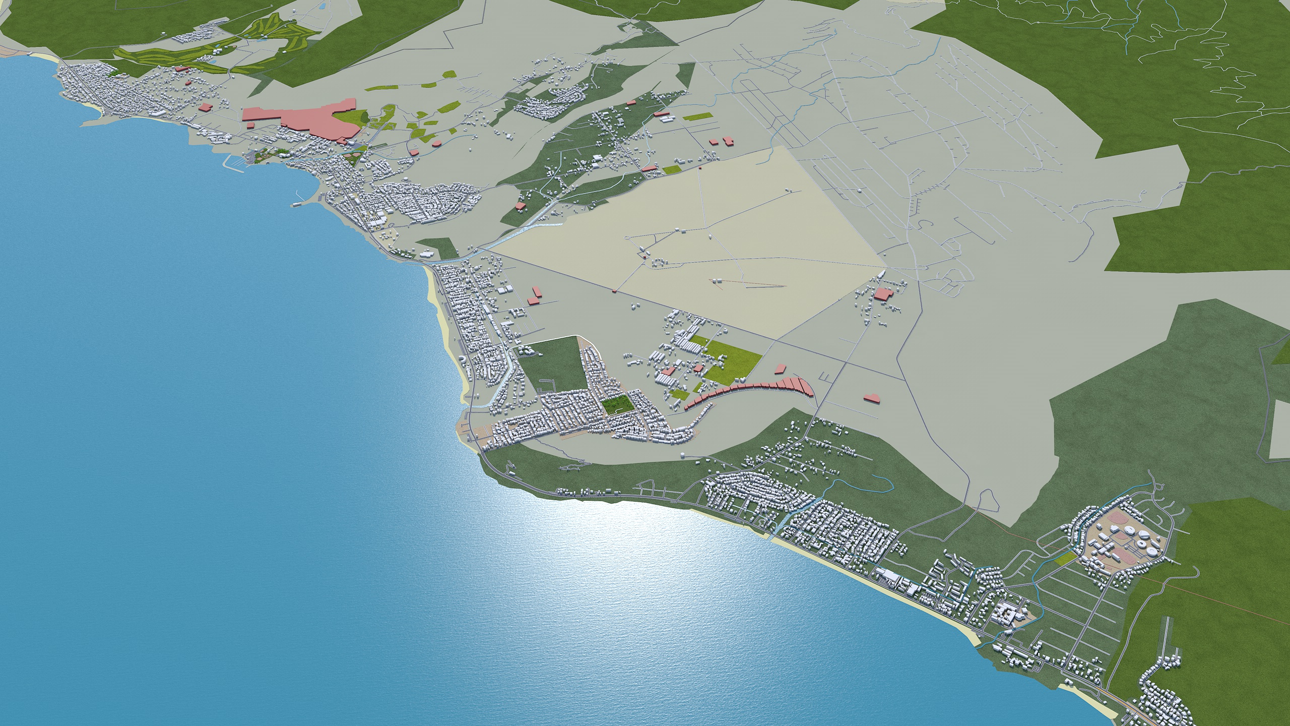 Oahu Island Hawaii city USA 3d model 80km by TurboCG | 3DOcean