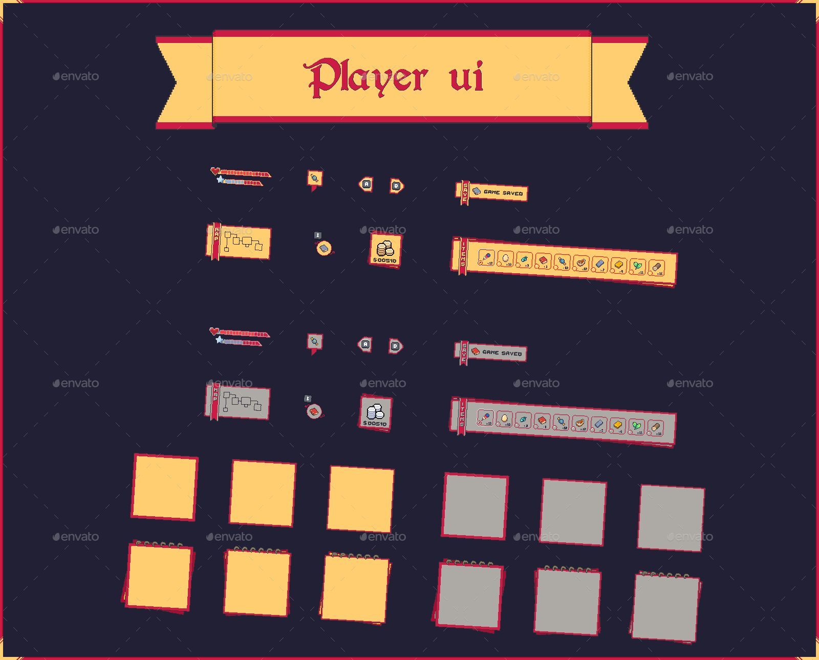 Pocket Inventory Pack #1 : Adventure Book, Game Assets | GraphicRiver