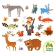 Set Funny Forest Little Animals, Vectors | GraphicRiver