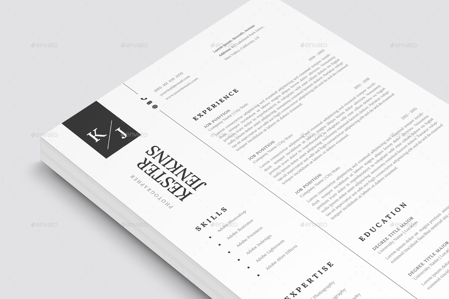Minimal CV Resume & Letter Cover Template, Print Templates | GraphicRiver