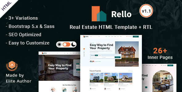Rello - Real Estate HTML Template by EnvyTheme | ThemeForest