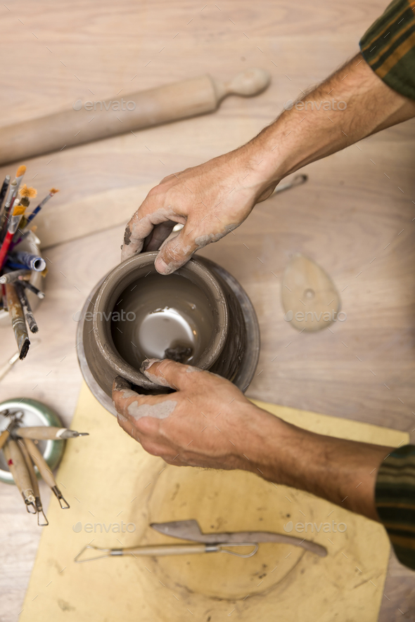 Top view at making pottery Stock Photo by BGStock72 | PhotoDune