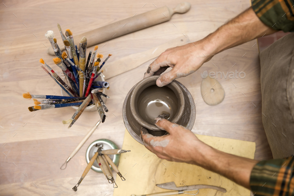 Top view at making pottery Stock Photo by BGStock72 | PhotoDune