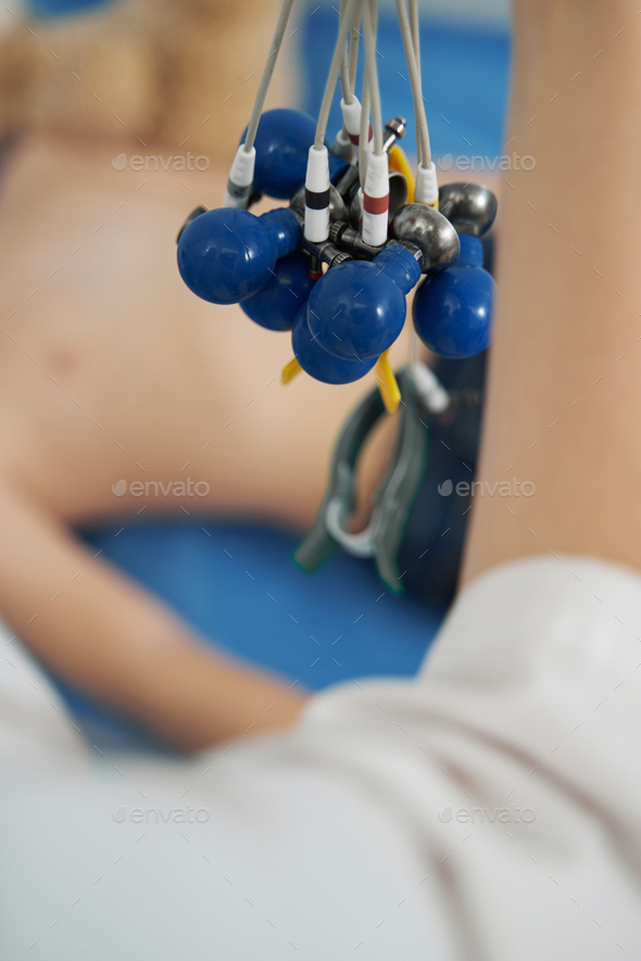 ECG equipment for heart electrocardiogram in clinic Stock Photo by ...