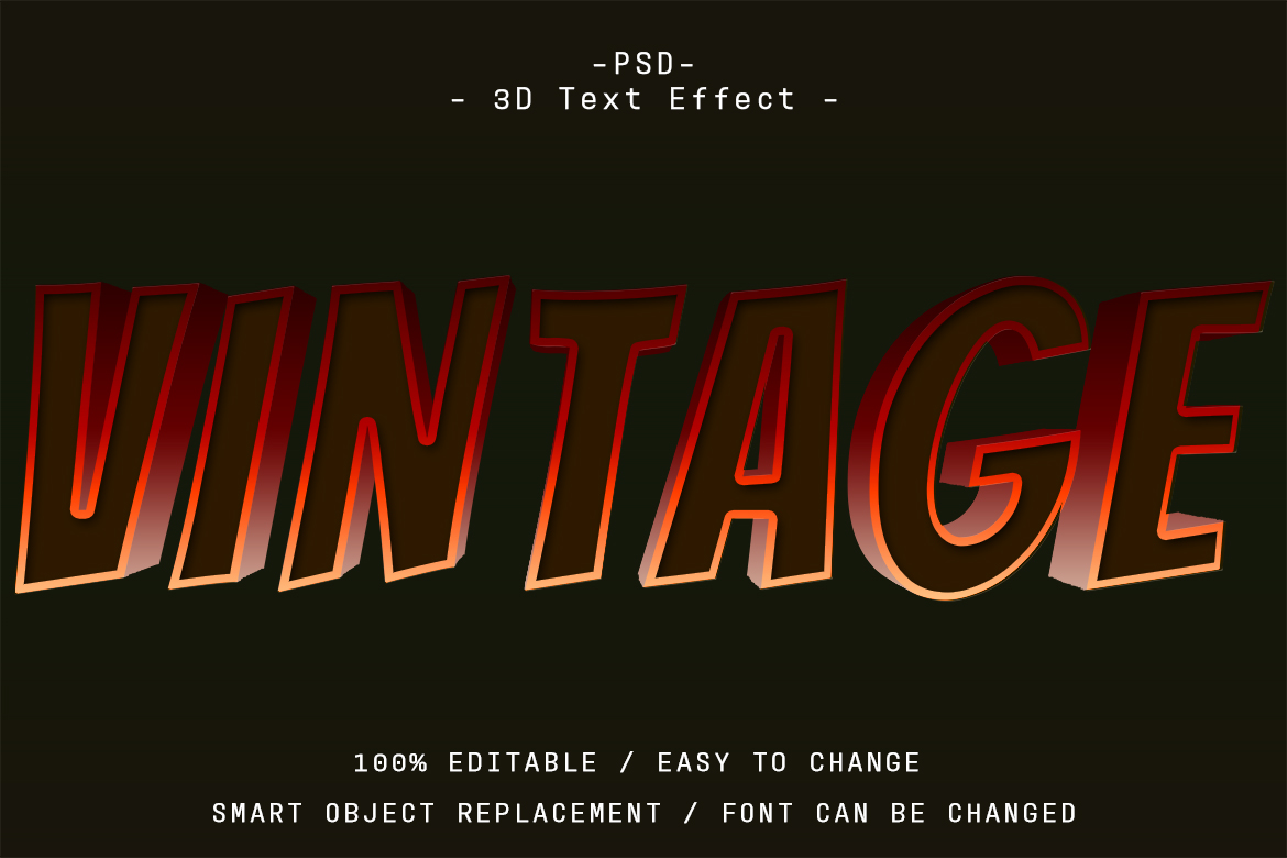 Retro Vintage 3D Text Effects, Add-ons | GraphicRiver