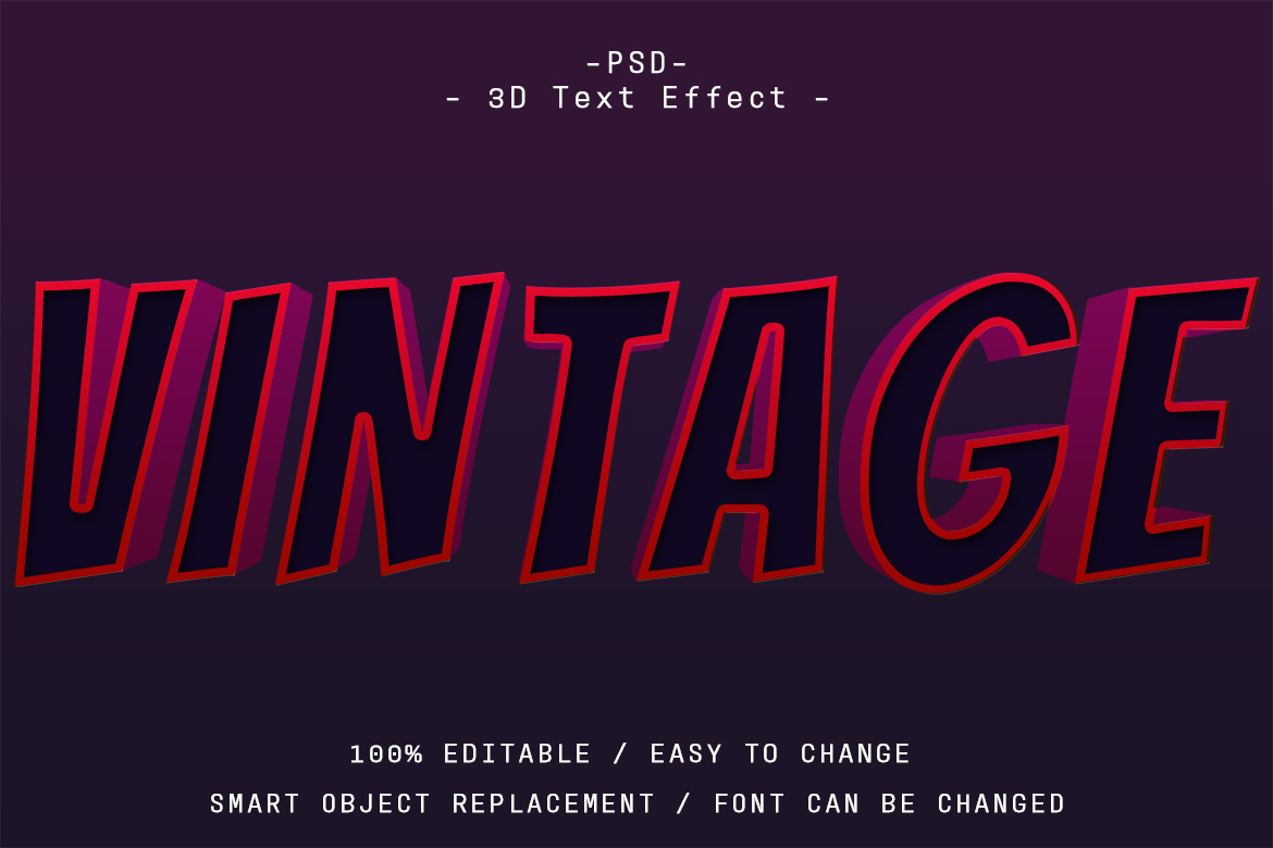 Retro Vintage 3D Text Effects, Add-ons | GraphicRiver