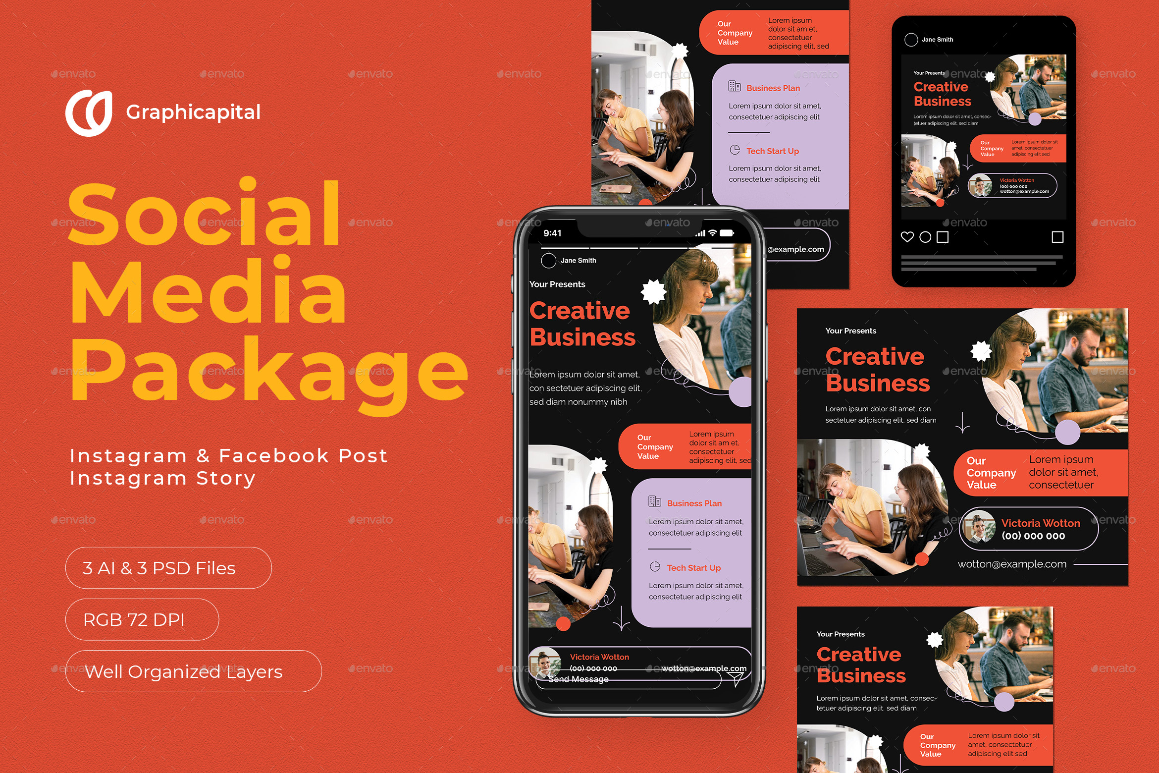 Creative Business Social Media Package, Web Elements | GraphicRiver