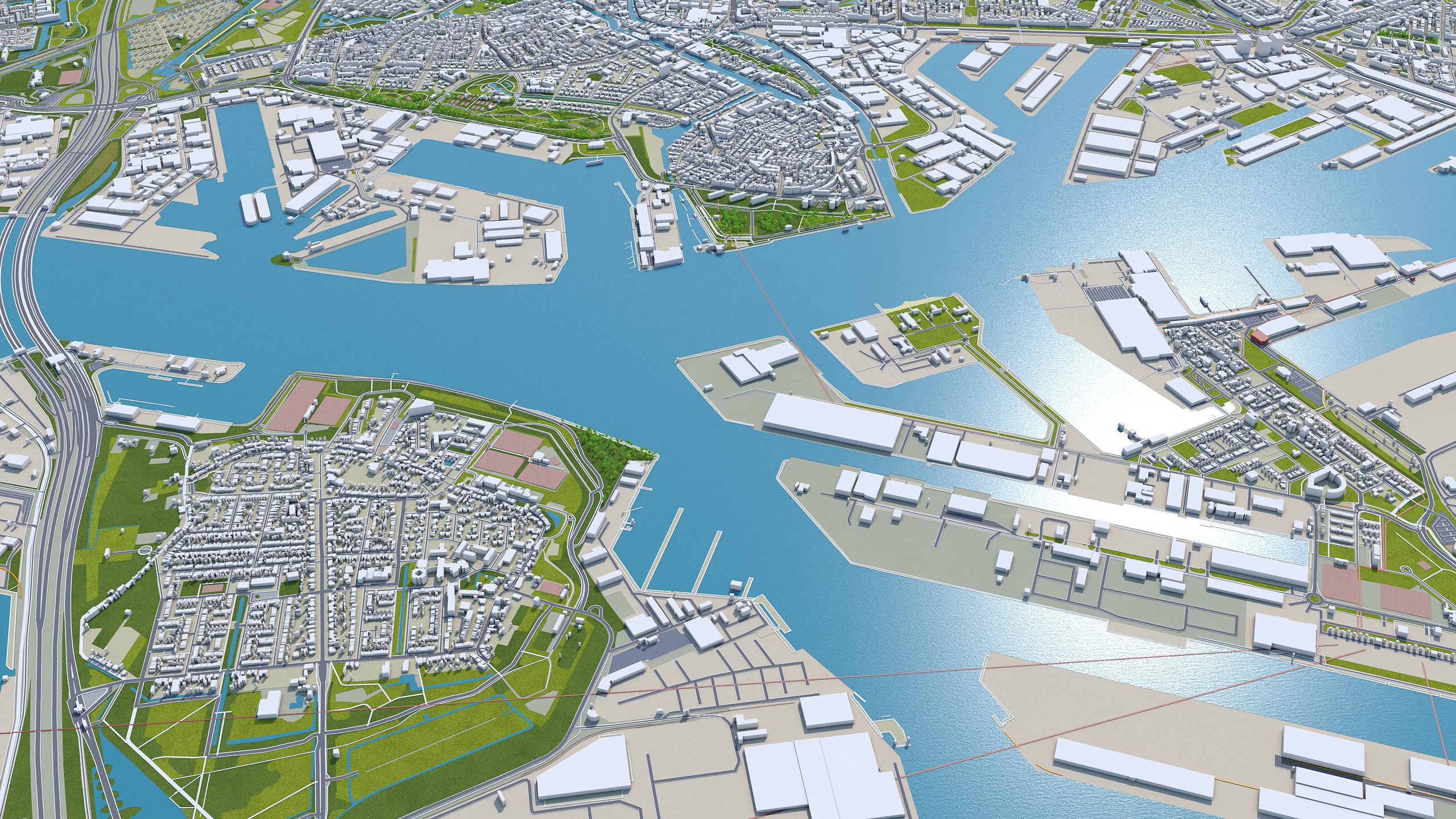 Rotterdam city South Holland 3d model 40km by TurboCG | 3DOcean