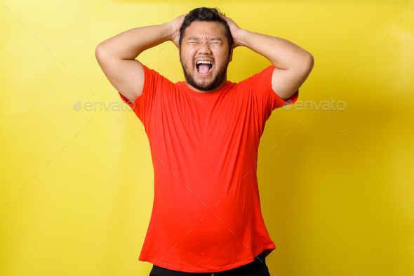 Stress asian fat man Stock Photo by Garakta-Studio | PhotoDune