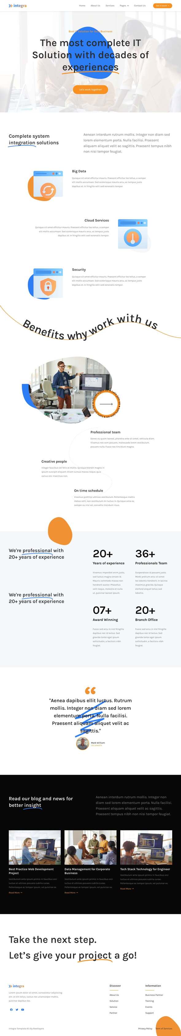 Integra - IT Solution & Services Elementor Pro Full Site Template Kit ...