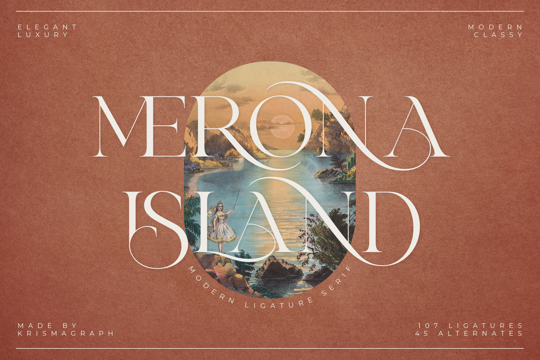 Merona Island | Modern Ligature Serif, Fonts | GraphicRiver