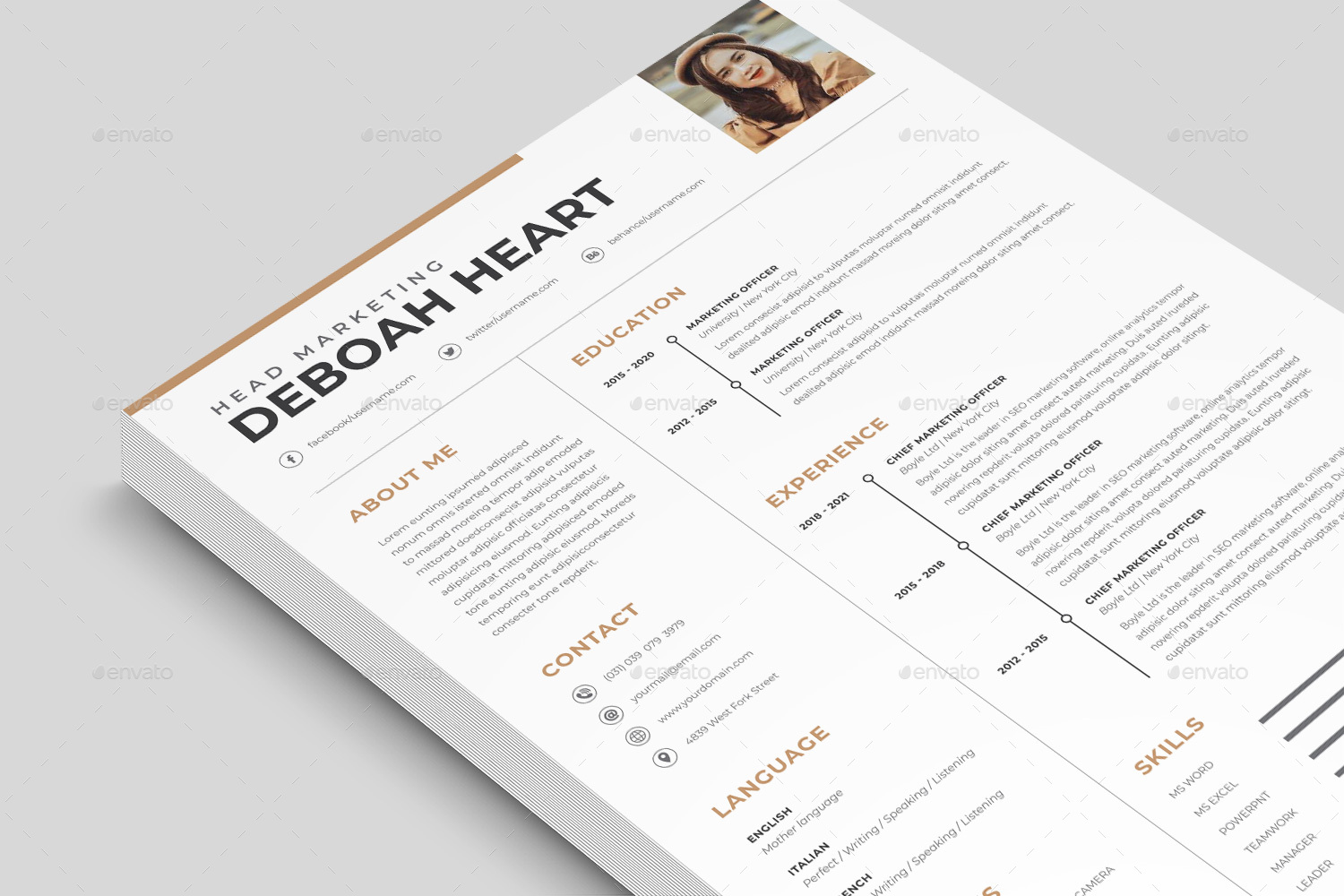 Resume Template, Print Templates | GraphicRiver