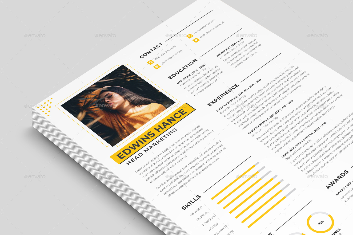 Clean CV Resume, Print Templates | GraphicRiver
