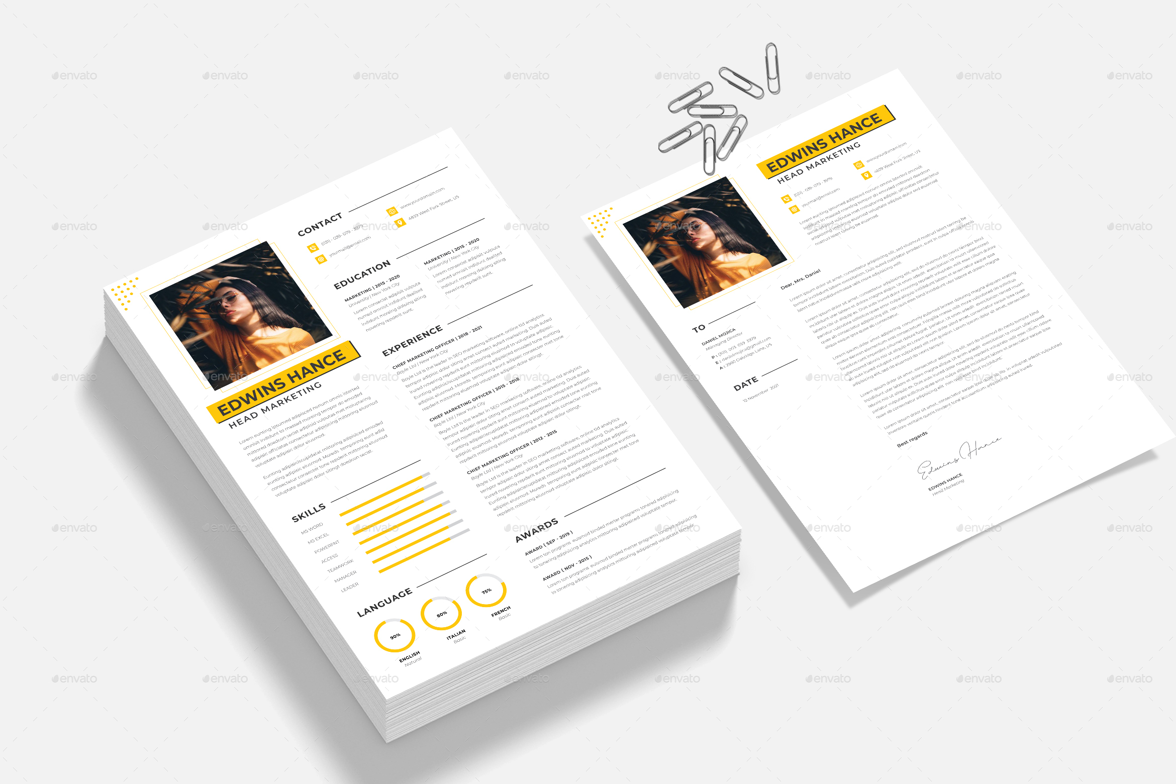 Clean CV Resume, Print Templates | GraphicRiver