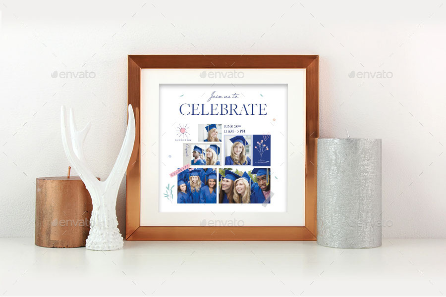 Graduation Photo Collage Postcard Flyer, Print Templates | GraphicRiver