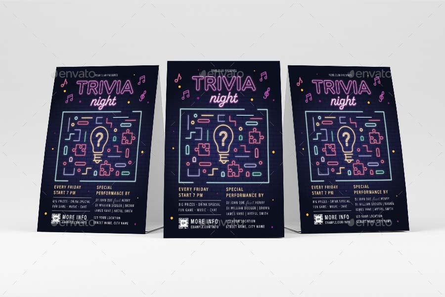 Trivia Quiz Night Flyer Template, Print Templates | GraphicRiver