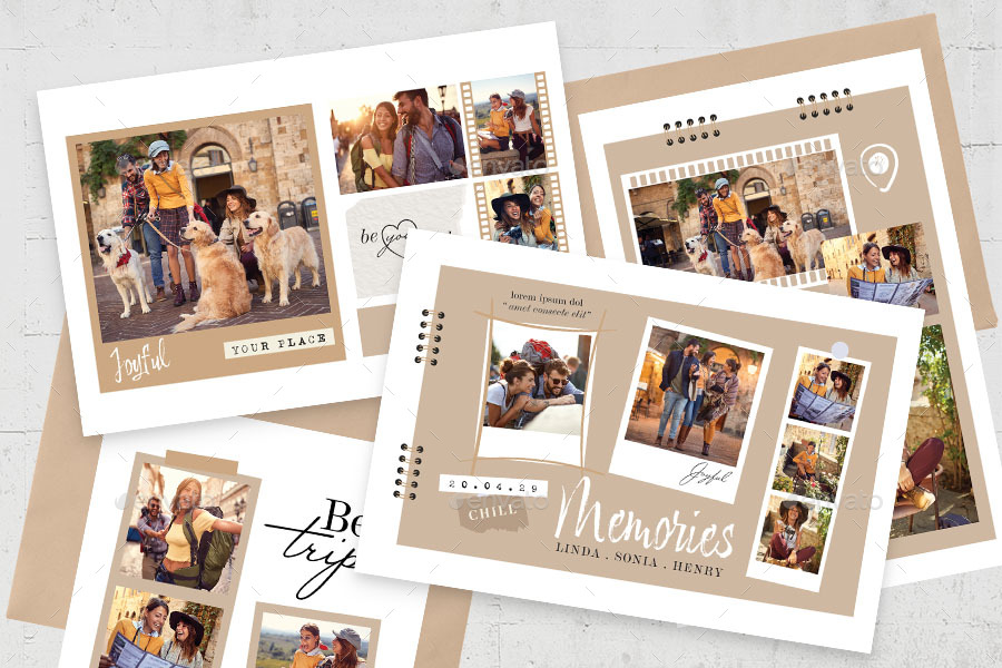Photograph Collage Scrapbook Theme, Print Templates | GraphicRiver