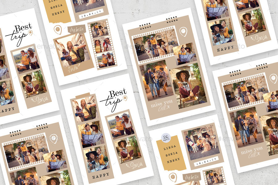 Photograph Collage Scrapbook Theme, Print Templates | GraphicRiver