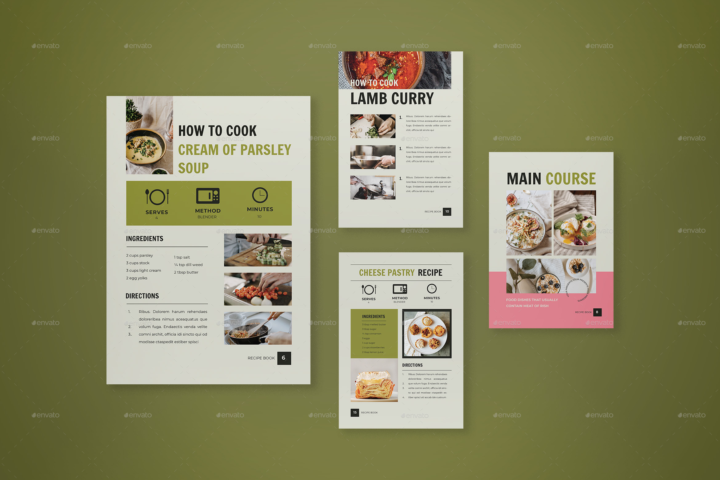 Modern Recipe Book, Print Templates | GraphicRiver