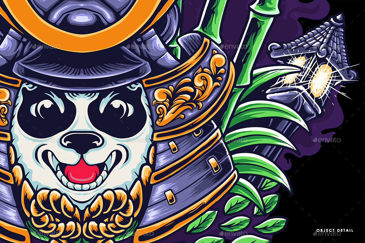 Panda Samurai Vector Illustration, Vectors | GraphicRiver