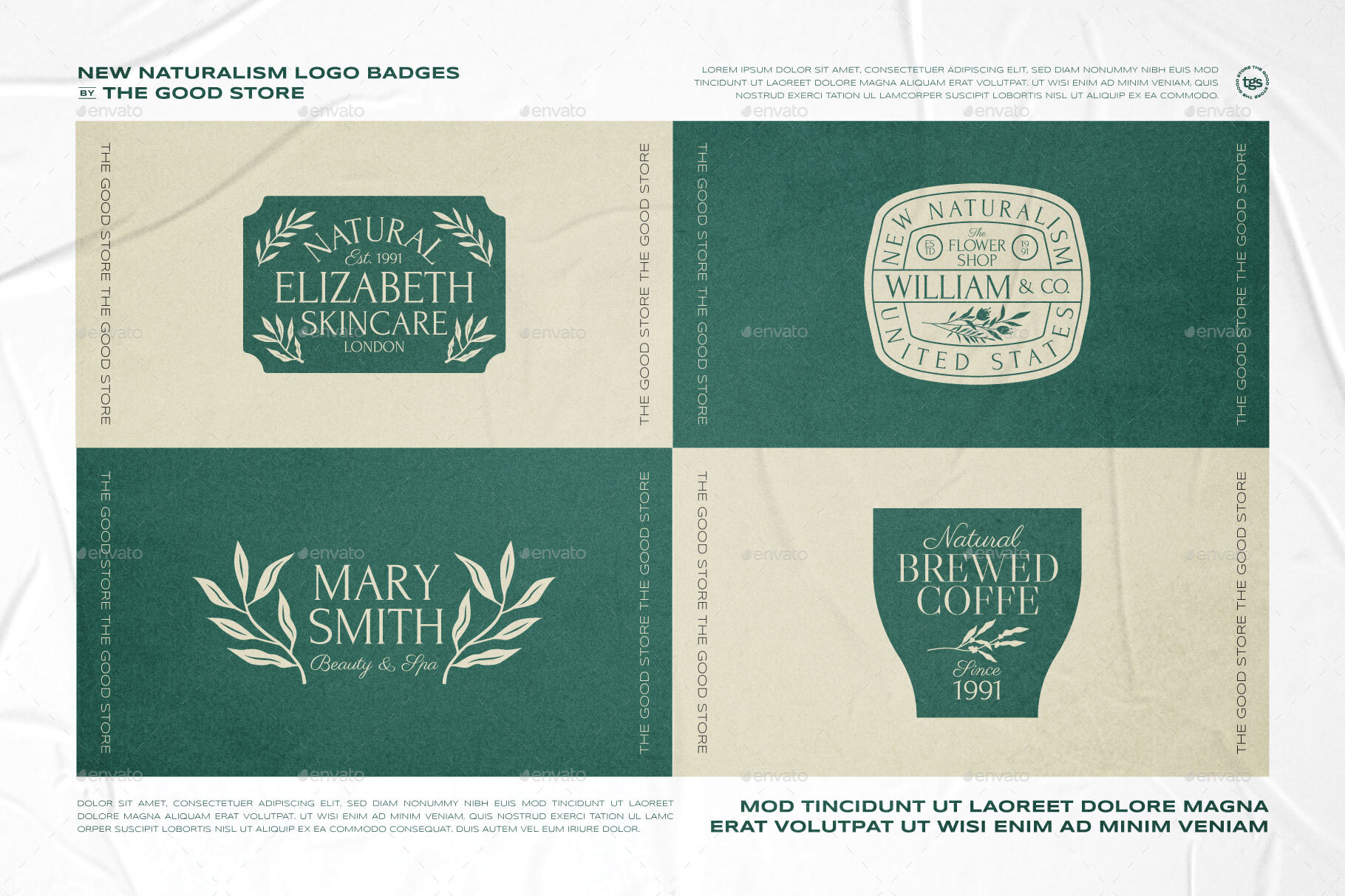 New Naturalism Logo Badges, Web Elements | GraphicRiver