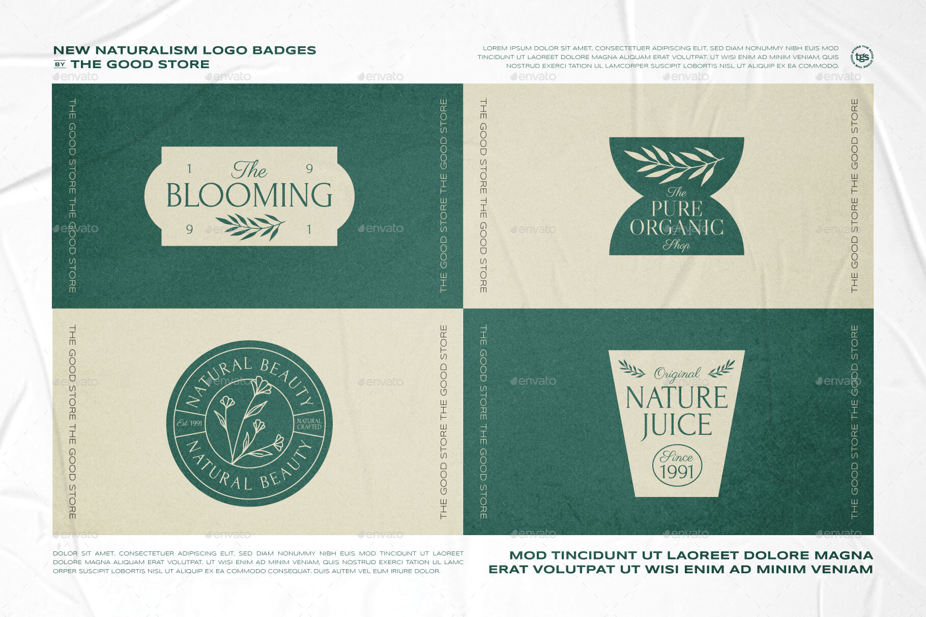 New Naturalism Logo Badges, Web Elements | GraphicRiver