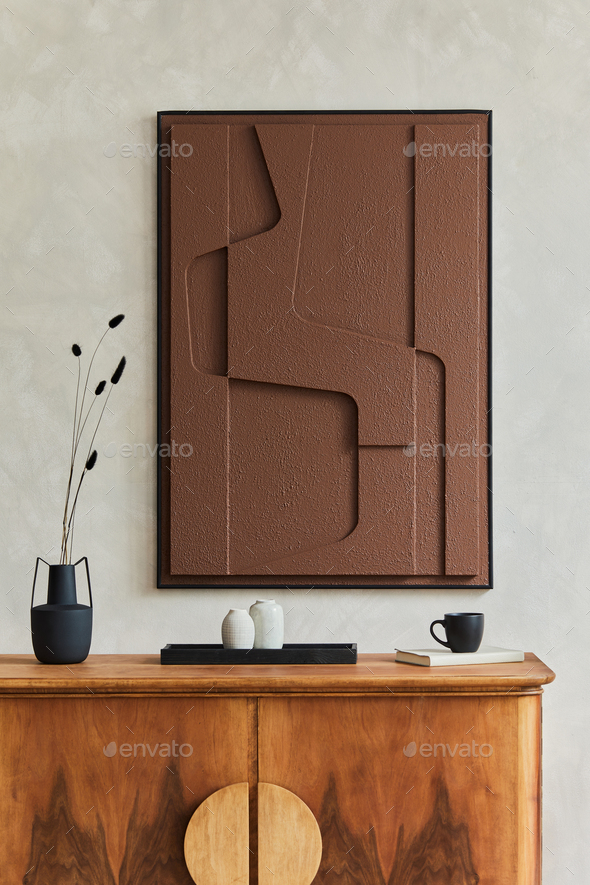 Stylish composition of modern living room interior Stock Photo by ...