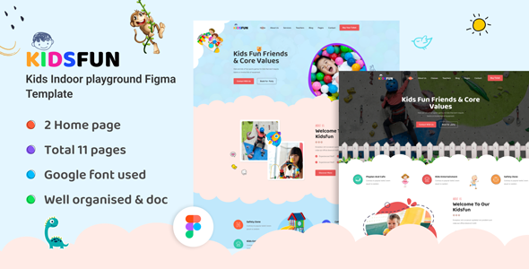 KidsFun - Kids Indoor playground Figma Template by ViserLab | ThemeForest