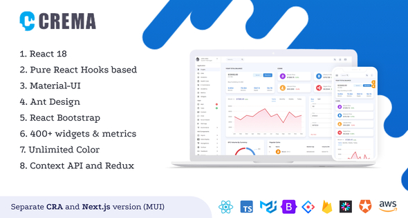 Crema - React Admin Template Material Design, Bootstrap and Ant Design by VCS_Soft