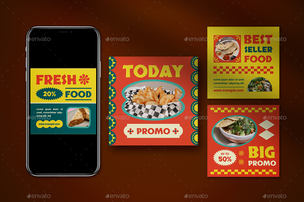 Food Instagram Pack, Web Elements | GraphicRiver
