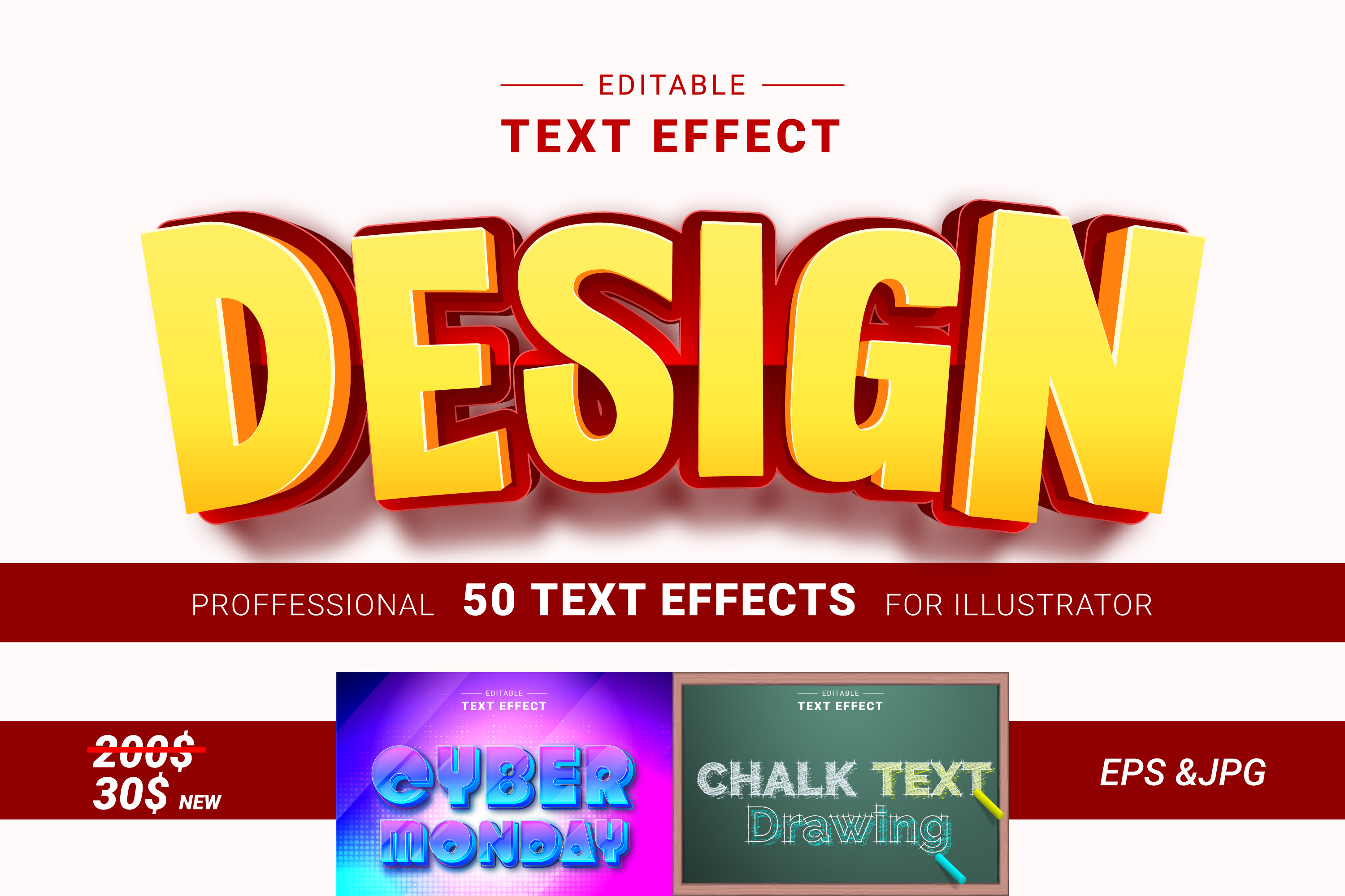 50 Editable 3D Text Effects Design N18, Add-ons | GraphicRiver