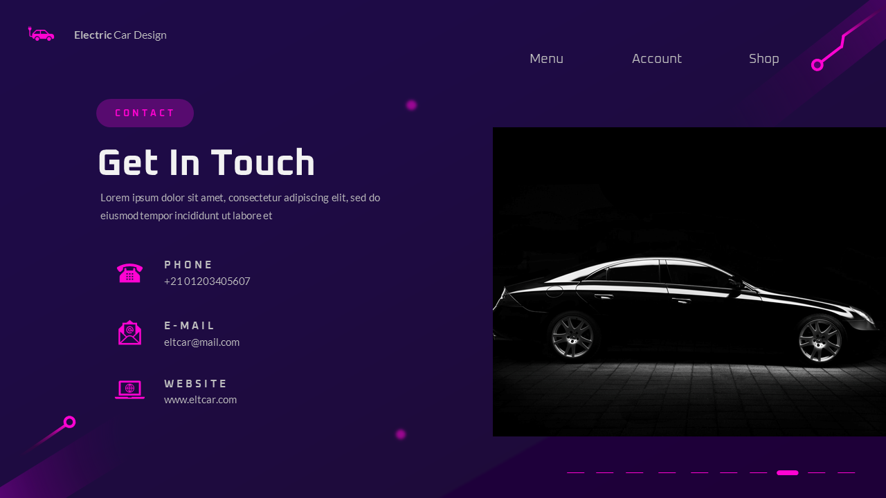 Eltcar- Electric Car PowerPoint Template, Presentation Templates ...