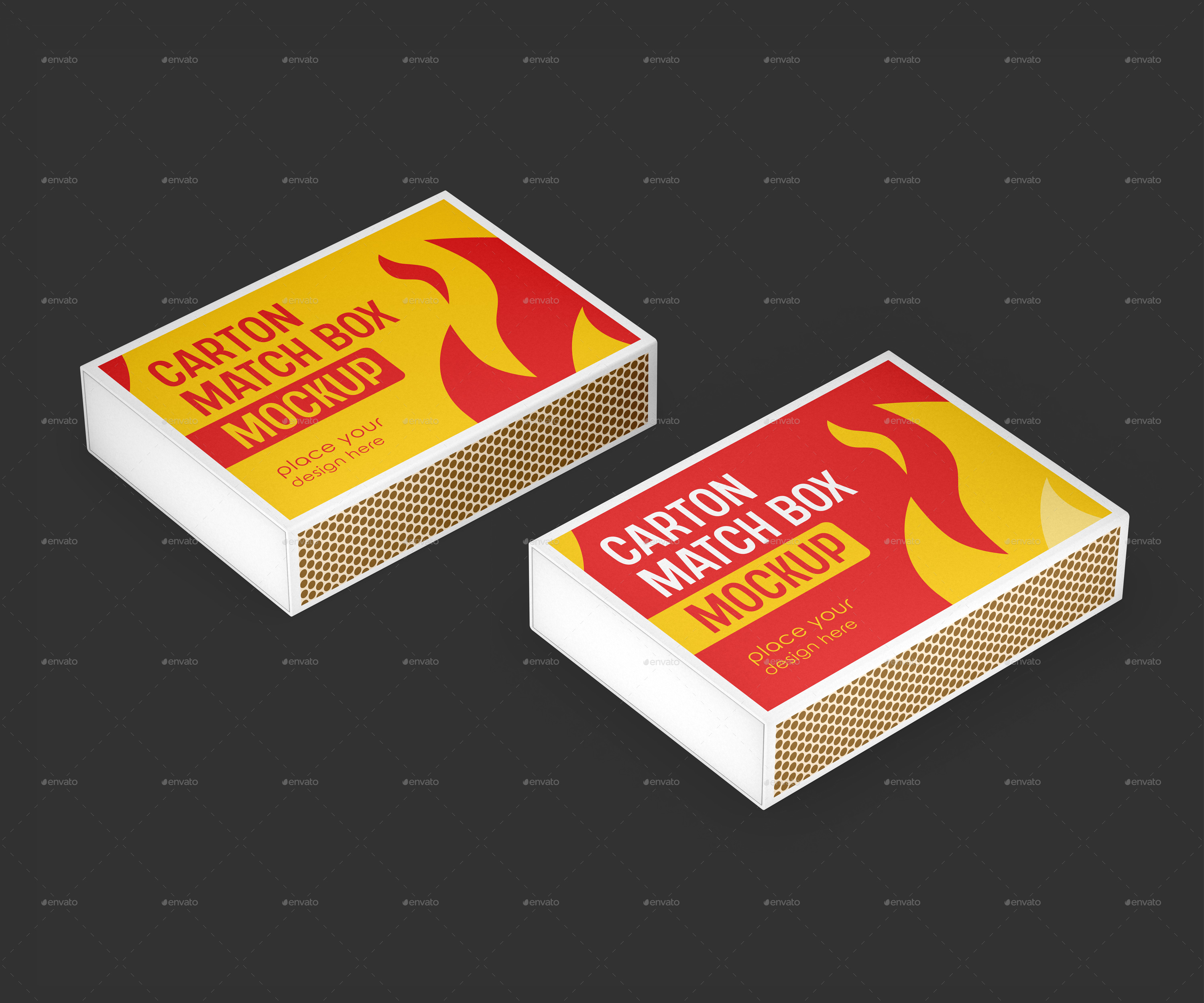 Carton Match Box Mockup Set, Graphics | GraphicRiver