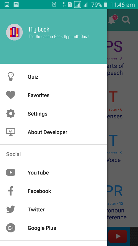 My Book - Native Android Book App | Quiz | AdMob | FCM PUSH Notification by Team-LEO
