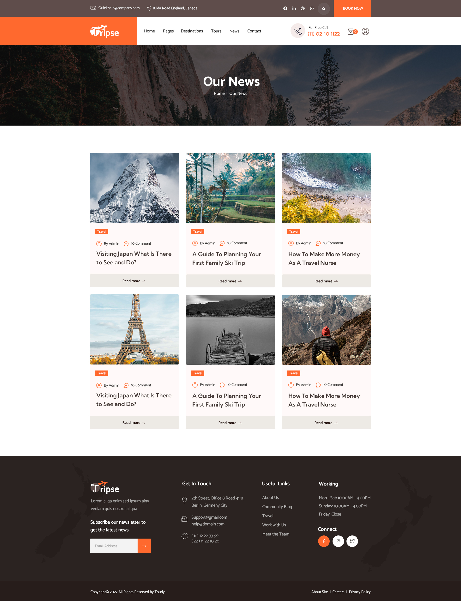 Tripse – Travel Agency PSD Template by uiuxom | ThemeForest