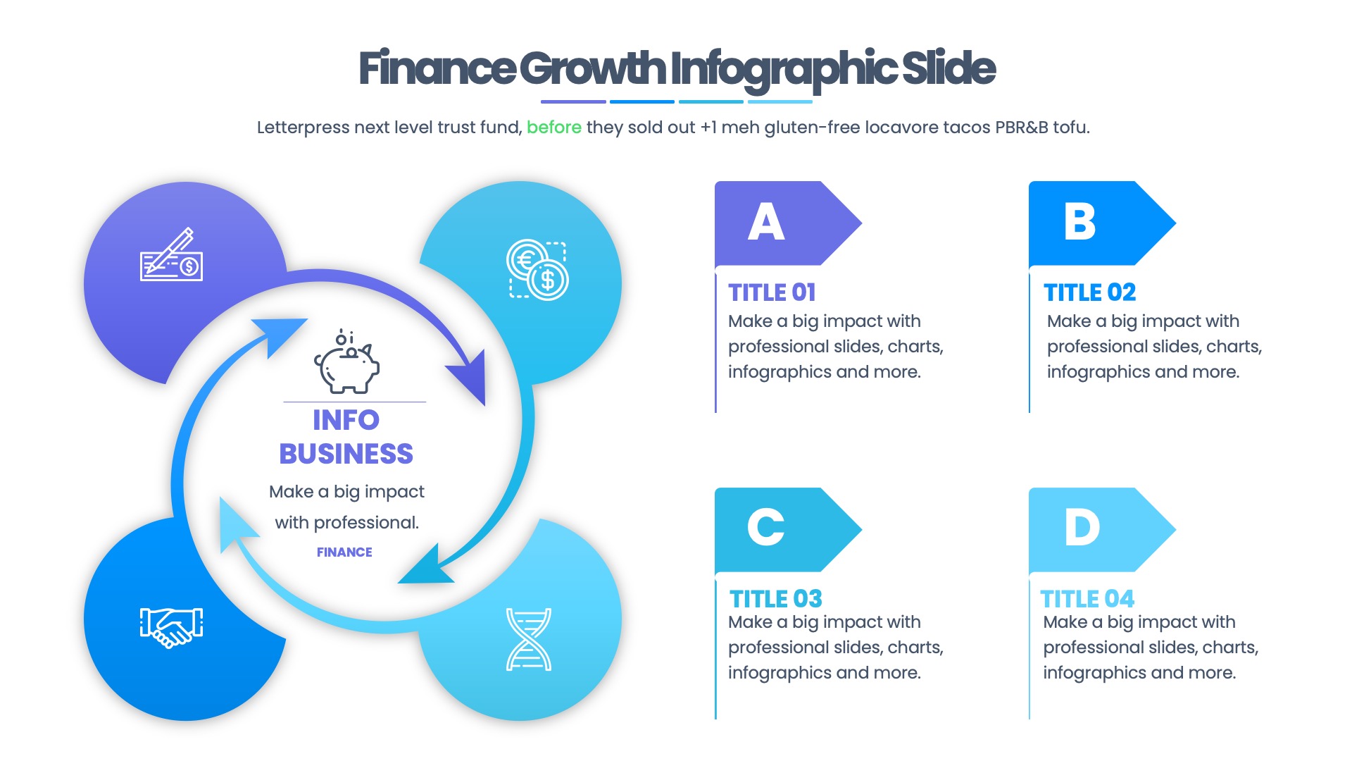 Finance Growth - PowerPoint Infographics Slides, Presentation Templates