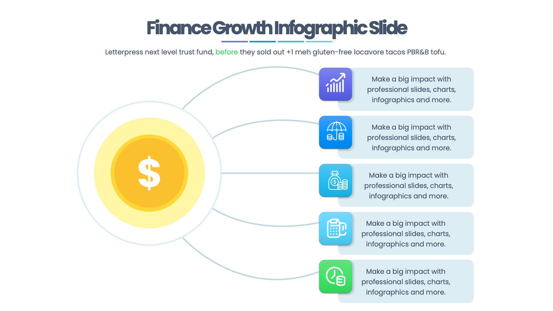 Finance Growth - PowerPoint Infographics Slides, Presentation Templates