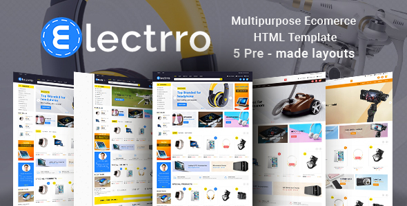 Electro - Responsive Multipurpose Electronic E-Commerce HTML5 Template ...