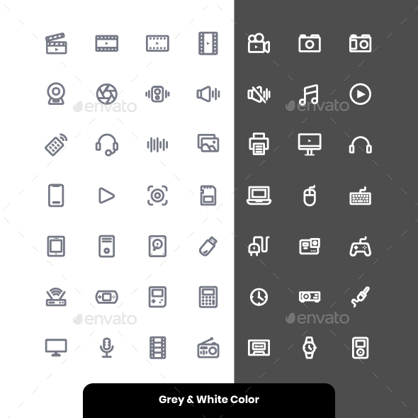 50 Multimedia Icon Set, Icons | GraphicRiver