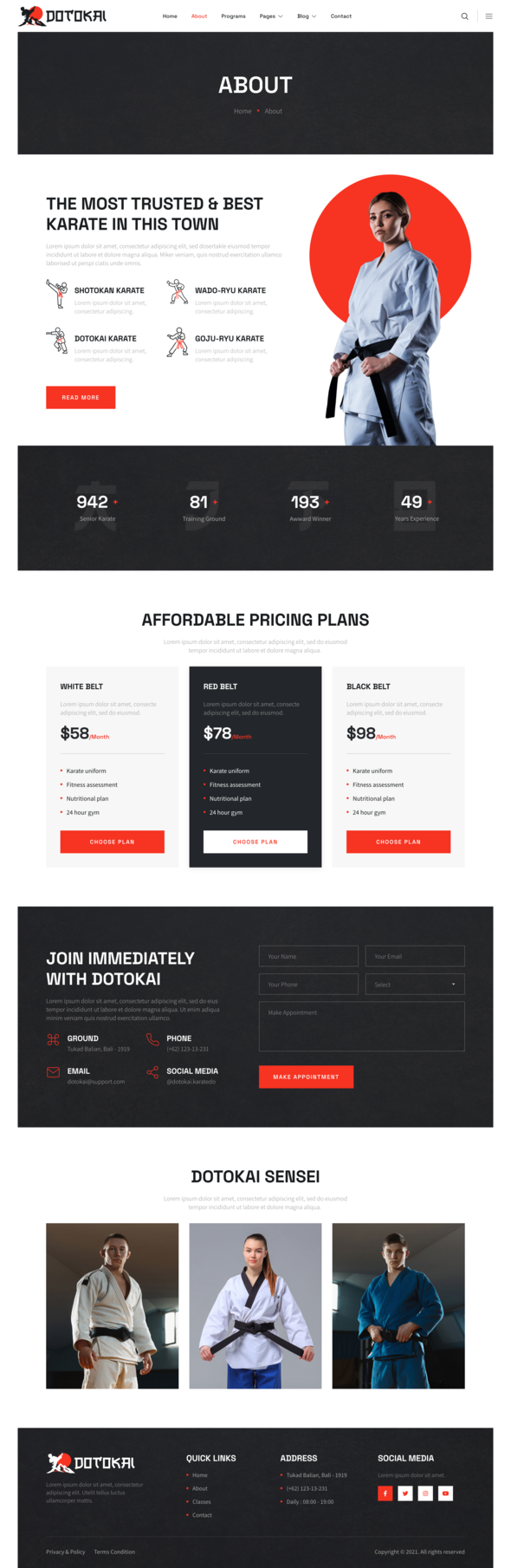 Dotokai – Karate & Martial Arts School Elementor Template Kit by jegtheme