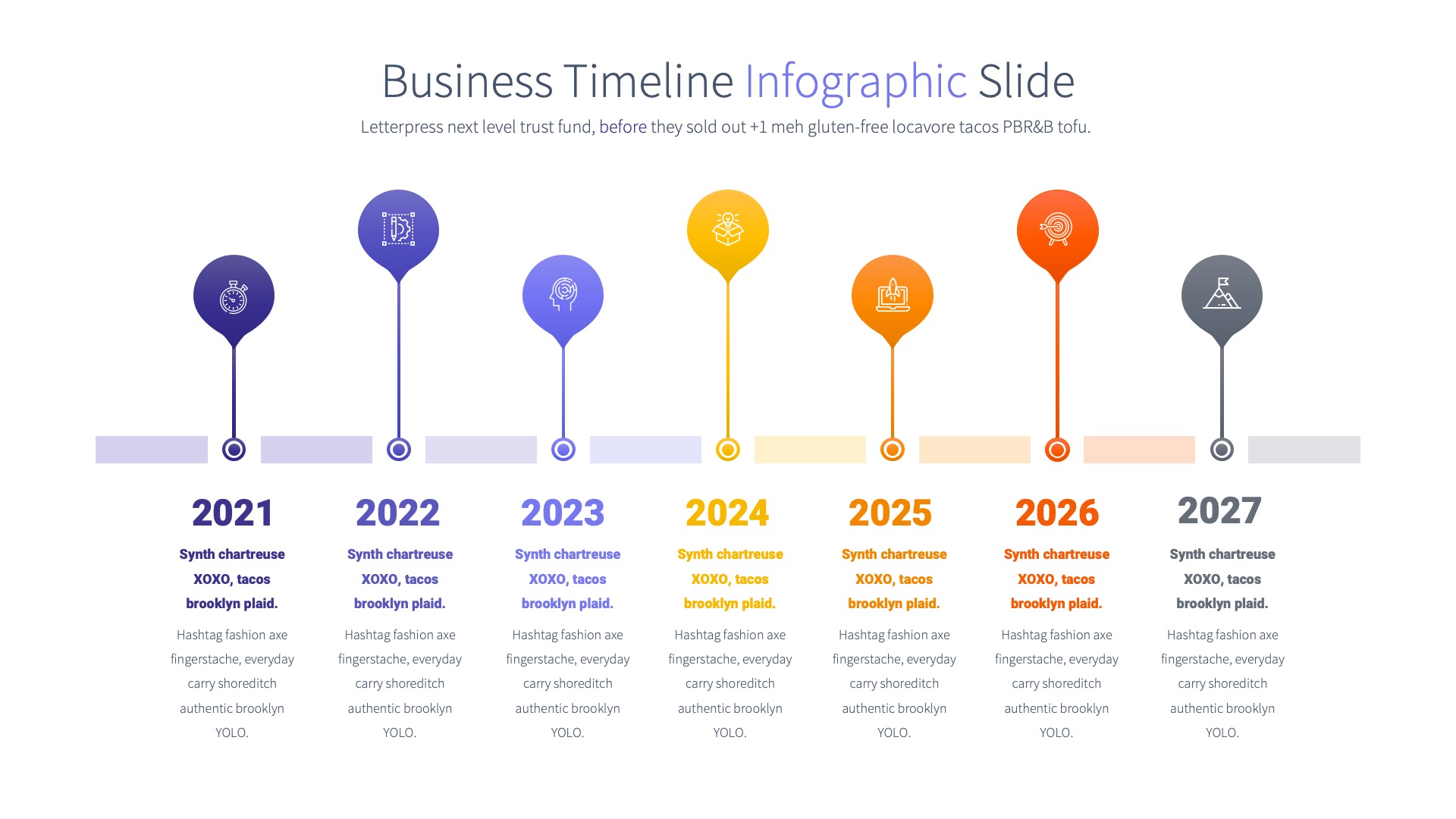 Business Timeline - PowerPoint Infographics Slides, Presentation Templates