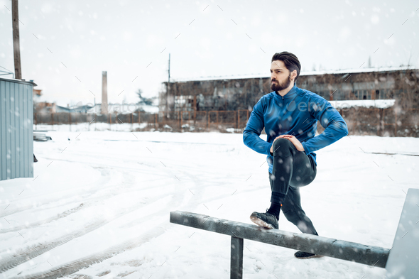Stretching In Cold Stock Photo by micens | PhotoDune