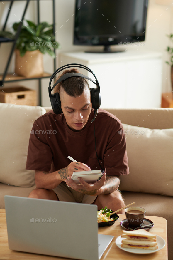 University Student Attending Online Class Stock Photo by DragonImages