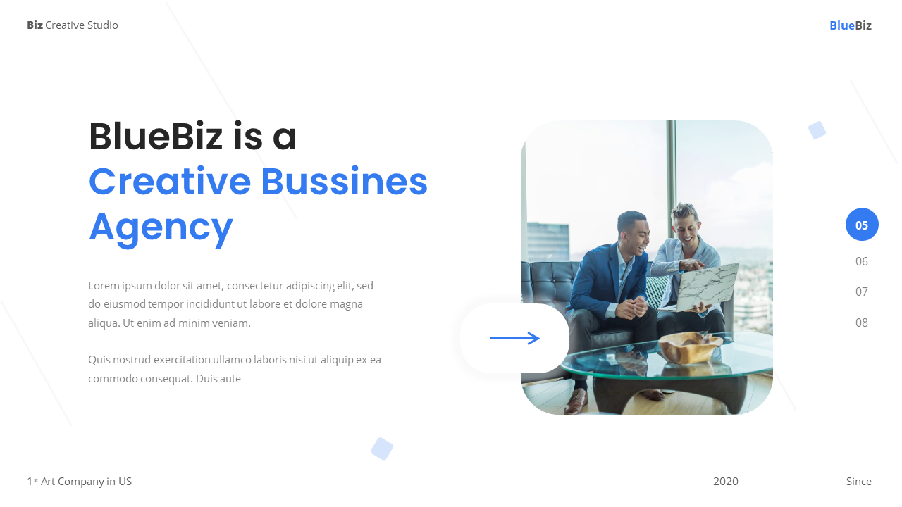 BlueBiz - Creative Business Google Slides Template by pixslides ...