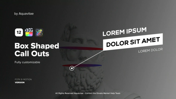Box Shaped Call Out Titles for Motion & FCPX, Apple Motion Templates