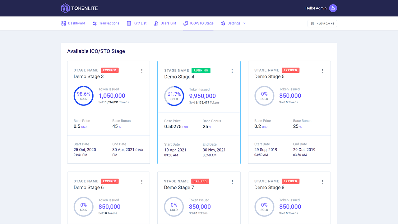 TokenLite - ICO / STO Token Sale Management Dashboard - ICO Admin Script by softnio