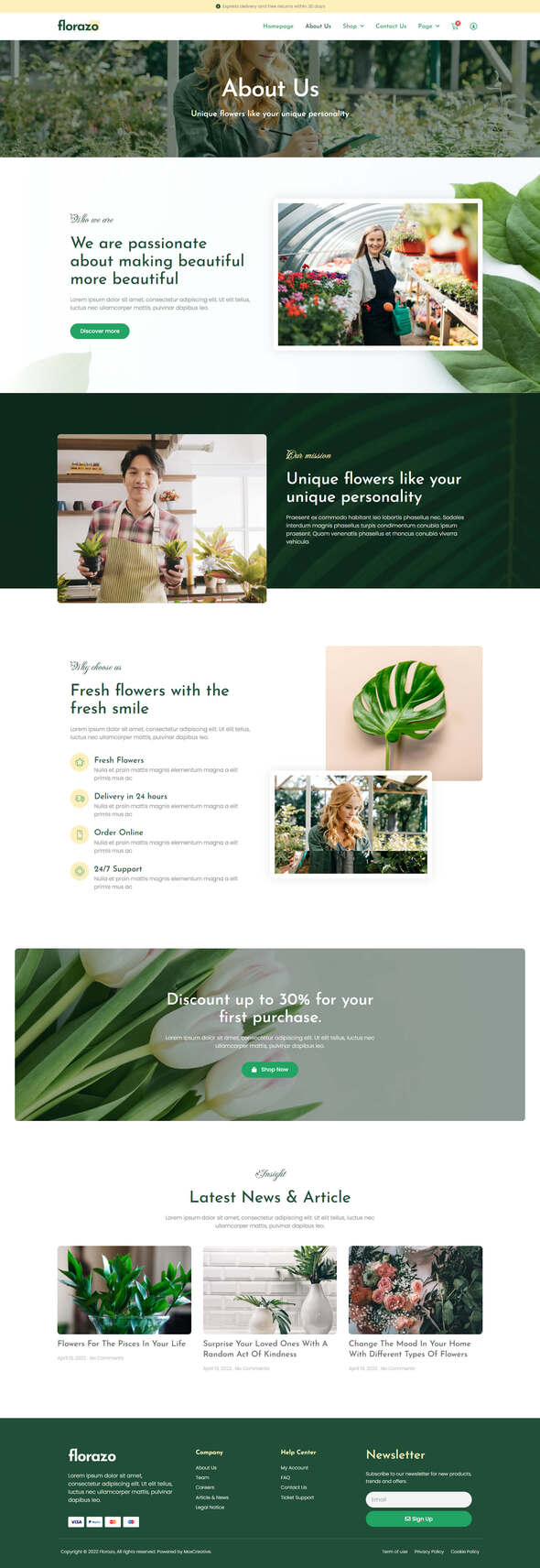 Florazo - WooCommerce Florist & Flower Shop Elementor Template Kit by ...