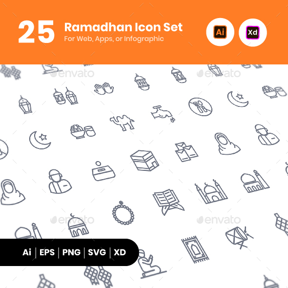 25 Ramadhan Icon Set, Icons | GraphicRiver