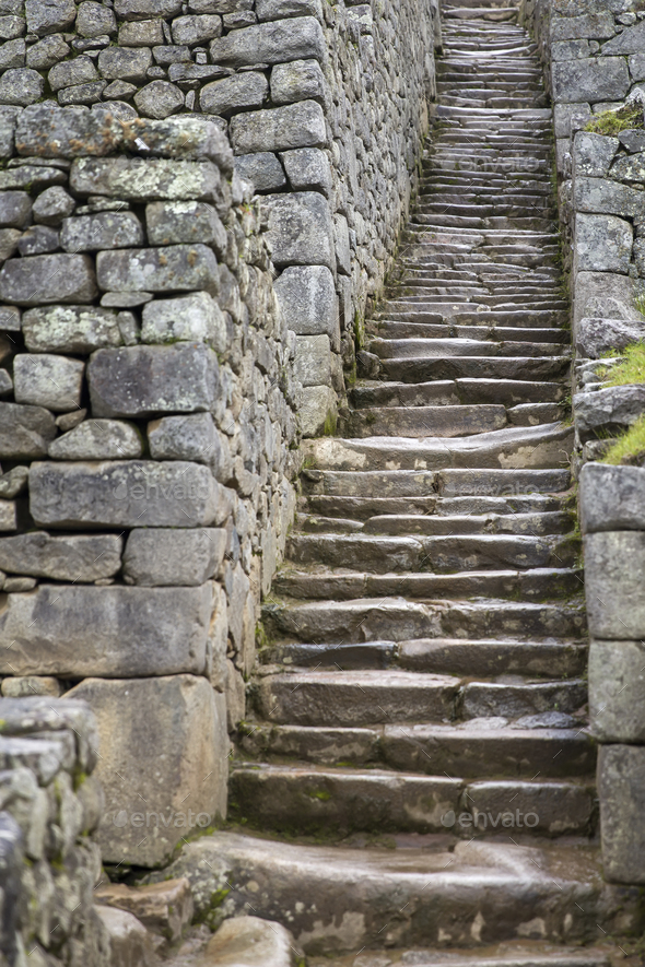Stone stairs at Machu Picchu, Peru Stock Photo by BGStock72 | PhotoDune